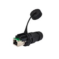 China IP67 Waterproof RJ45 Coupler Panel Mount Connector Male Female Shielded Cat5e Cat6a 4p 8p for sale