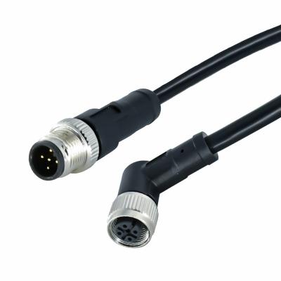 China M12 Waterproof Connector Male Female 3 to 17 Core PUR TPU PVC Solder Locking for sale
