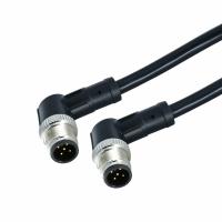 China Waterproof Elbow / Straight M12 Cable Connector 3 - 17 Pin Solder Locking System for sale