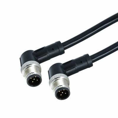 China Waterproof Elbow / Straight M12 Cable Connector 3 - 17 Pin Solder Locking System for sale