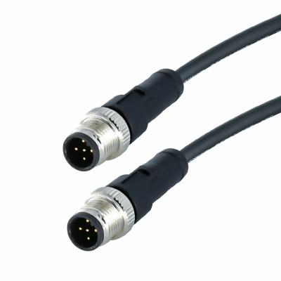China Industrial M12 Waterproof Cable Connector 3 - 17 Position A B D X Coding Male / Female for sale
