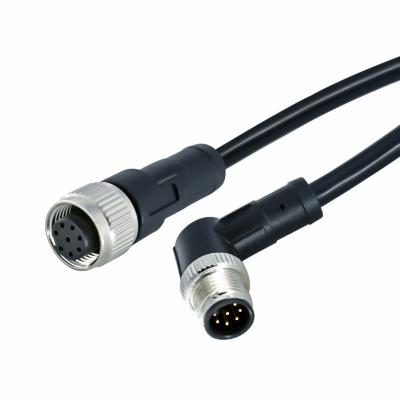 China IP68 M12 Waterproof Connector 22AWG 24AWG 26AWG Female Male Cable Connector 3-17 Pole for sale