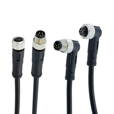 China M12 Connector Waterproof Overmolded Cable Connectors IP67 3-17 Pins A B C D X Coding for sale