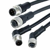 China Waterproof Overmolded Cable Connectors M12 A Coded 5 8 Pin Core Male / Female for sale