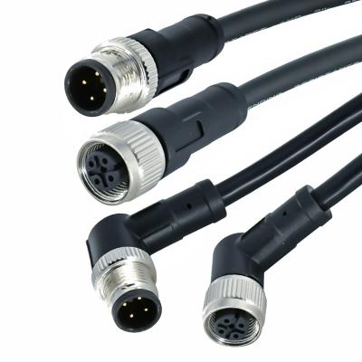 China Waterproof Overmolded Cable Connectors M12 A Coded 5 8 Pin Core Male / Female for sale