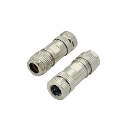 China Industrial M12 X Code Connector 8 Pin Metal Cable Plug and Socket IP67 for sale