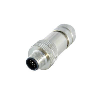 China M12 Waterproof Connector 12 Pin Male Female Field Wireable Assembly Metal IP67 for sale