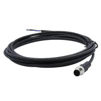 China Circular 3 Core M12 Waterproof Connector A Coded 180 Degree 90 Degree Custom Cable IP67 for sale