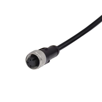 China IP68 Waterproof M12 Connector 3 Pin A Coded Female Male Straight Elbow Cable for sale