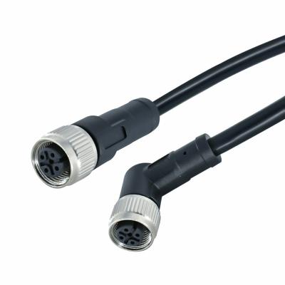 China UV Protection M12 Overmolded Cable Connector A Coded 3 Pin Male Female IP68 for sale