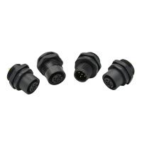China Screw Panel Mounting Metal Plastic M12 4 5 Contacts Waterproof Sensor M12 Receptacles Connectors for sale