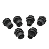 China M12 4 Pin 5 Pin Circular Connector Panel Mount Male Female IP67 Waterproof A Coded for sale