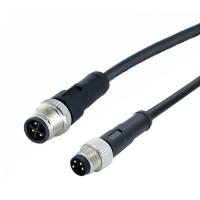 China M12 to M8 Waterproof IP68 Cable Connectors 3-17 Pin Male Female 2 Plugs for sale