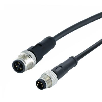 China M12 to M8 Waterproof IP68 Cable Connectors 3-17 Pin Male Female 2 Plugs for sale