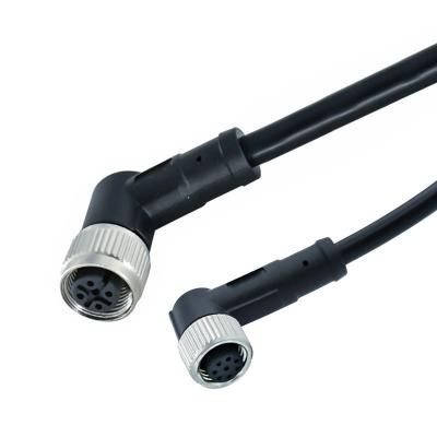 China IP68 M12 to M8 Sensor Waterproof Cable Connector 3-17 Poles Male Female Straight Angle Plugs 4A 250V for sale