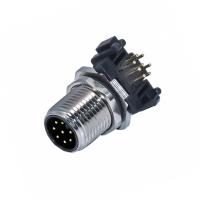 China Male Female Solder Pcb M8 M12 Wall Panel Mount Connector 3 - 17 Pin A - X Code Sensor for sale