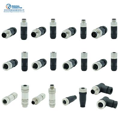 China CE IP68 M12 Waterproof Connector 3-12 Pin with 4A-16A Current Rating and -25℃ to 85℃ Temperature Range for sale