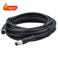 China M12 4 Pin Waterproof Cable Connector Elbow Straight Male Female IP68 250V for sale