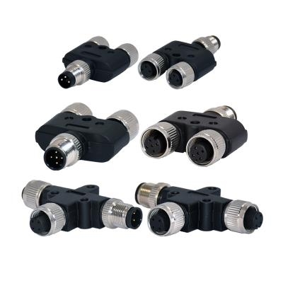 China M12 Waterproof Connector IP68/IP67 4 Pin Male Female Elbow Straight PVC PUR Cable Connector for sale