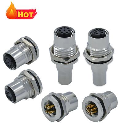 China IP68 / IP67 M12 4 Pin Waterproof Cable Connector 250V Elbow / Straight Shape for sale