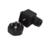 China Black Solenoid Valve Connector 24V 1/4 Threaded IP67 Stainless Steel 0-120C for sale