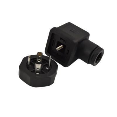 China Black Solenoid Valve Connector 24V 1/4 Threaded IP67 Stainless Steel 0-120C for sale