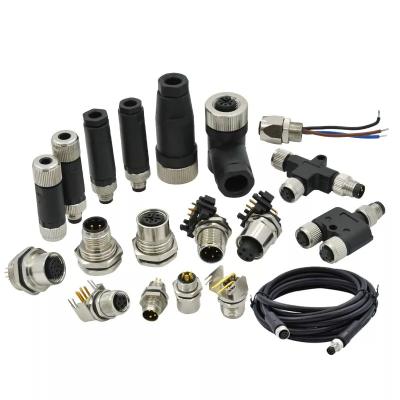China IP68 M8 M12 Waterproof Connectors with 3-17 Pin Options for Industrial Automation and Harsh Environments for sale