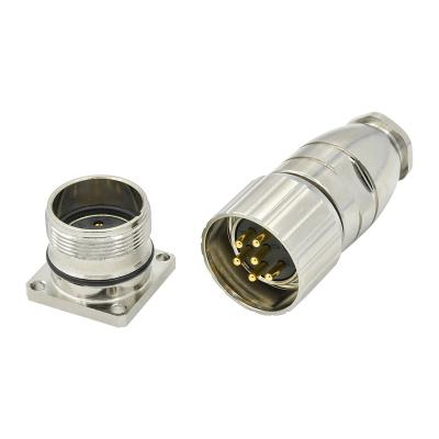 China Temperature Range -20C-125 C M23 Connector With 6 Pins Metal for sale
