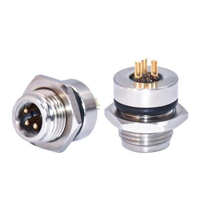 China M8 Waterproof Connector 4A 250V Brass Gold Plated Contacts 3-8 Pin DIN Aviation for sale