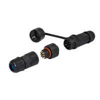 China Rigoal M16 2-10 Pin Plastic LED Waterproof Connector IP68 Black Coating 20A 250V for sale