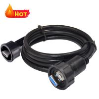 China IP67 Waterproof Female Micro USB Type-C Connector 30V Black PVC Industrial Cable Adapter USB 1.0/2.0/3.0 for sale