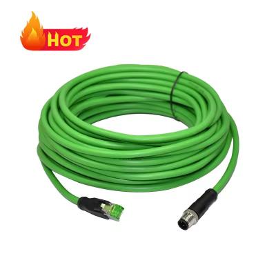 China Rigoal IP67/IP68 Waterproof M12 to RJ45 Ethernet Cable Connector 4A 250V Gold Plated for sale