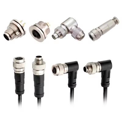China M9 2-8 Pin Mechanical Cable Connector IP67 Straight Angle Female Male for Sensor Automation for sale