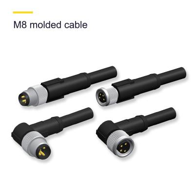 China Industrial M8 M12 Ethernet Connector IP67 Waterproof 3-8 Pin PA66 GF20 Heavy Duty for sale