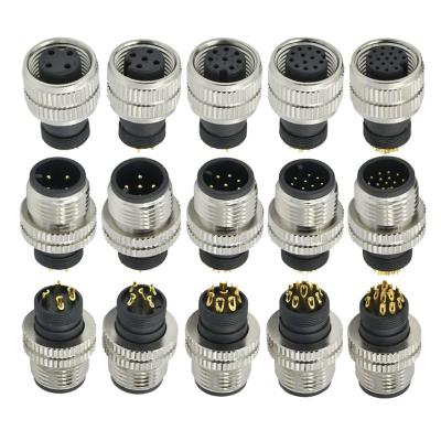 China Rigoal M12 A Code Male Female 3-17 Pin Waterproof Aviation Connector 250V 4A IP67 for sale
