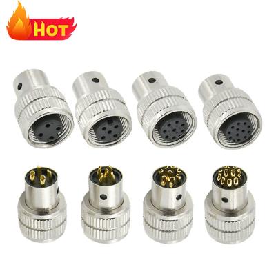 China M12 Female Shield Plug Connector 3-17 Pin IP67 Waterproof DIN 250V 4A for sale