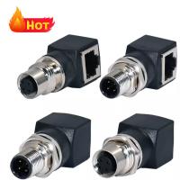 China M12 to RJ45 Ethernet Connector Male Female IP67 Waterproof 250V 4A 3-17 Pin for sale