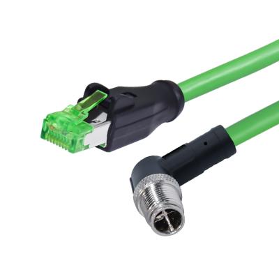 China M12 X Code 8 Pin Male Waterproof RJ45 Ethernet Cable Cat 6 for sale