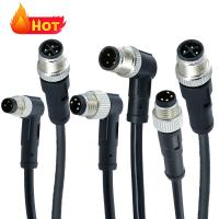 China M12 Male to M8 Male Waterproof Connector IP67 IP68 250V 4A Brass Contacts for sale