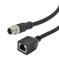 China M12 to RJ45 Ethernet Cable 4Pin 8Pin D X Code IP68 Waterproof for Industrial Camera Machine Vision for sale