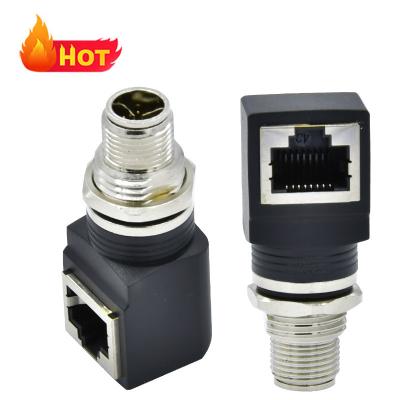 China M12 X Code RJ45 Plug Cable IP67 IP68 Waterproof Industrial Ethernet for sale