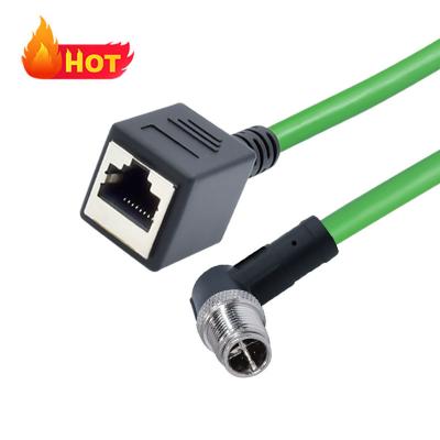 China M12 to RJ45 B D X Code IP67 Ethernet Connector for Industrial Use for sale