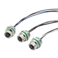 China M12 Waterproof Panel Mount Connector IP67 IP68 Female Male A B D Coding -25C to 85C for sale