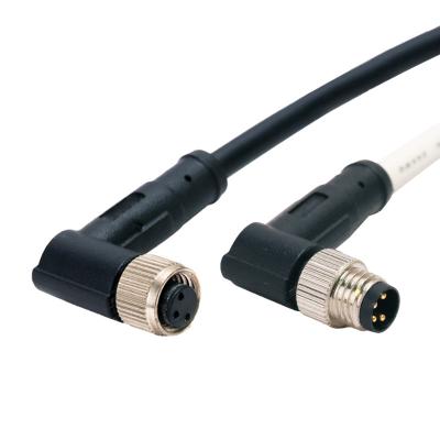 China M8 IP68 Waterproof Connector Female Right Angle 4A 60V Sensor Cable for Industrial Automation for sale