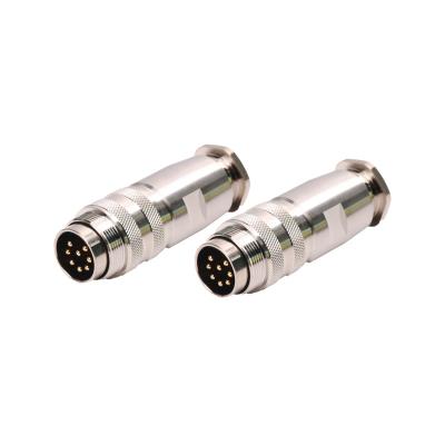 China 5A IP68 M16 8-Pin Waterproof Circular Connector with EMI Shielding for Industrial Applications for sale