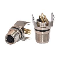 China M8 Waterproof 90 Degree 6 Pin Panel Mount Connector 1.5A 30V IP67 Rated for Industrial Sensors for sale