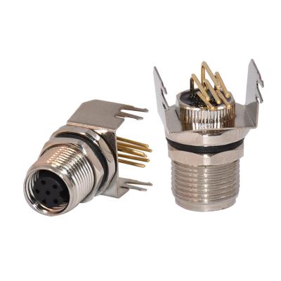 China M8 Waterproof 90 Degree 6 Pin Panel Mount Connector 1.5A 30V IP67 Rated for Industrial Sensors for sale