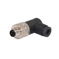 China M8 Waterproof Connector 90 Degree 4 Pin Male to Male 60V IP67 for Automation for sale