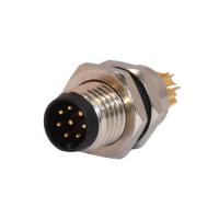 China M8 Male 8-Pin Waterproof Panel Mount Connector IP67 Rated 4A 60V for Sensor Applications for sale