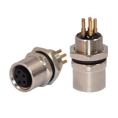 China M8 Panel Mount Connector 4 Pin Waterproof PCB Connector IP67 60V for Sensor Automation for sale